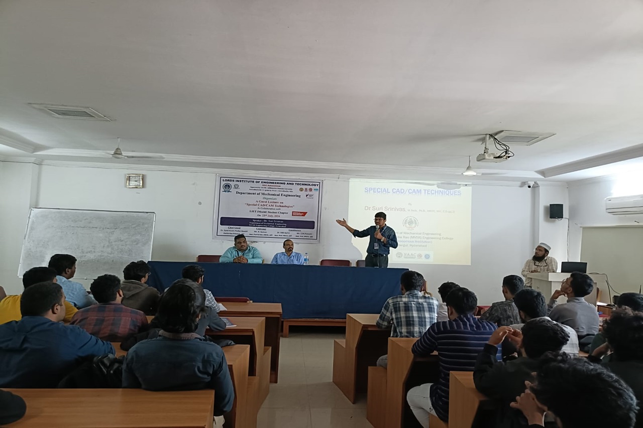 Guest Lecture on ” Special CAD/CAM Technologies” - Lords Institute of ...