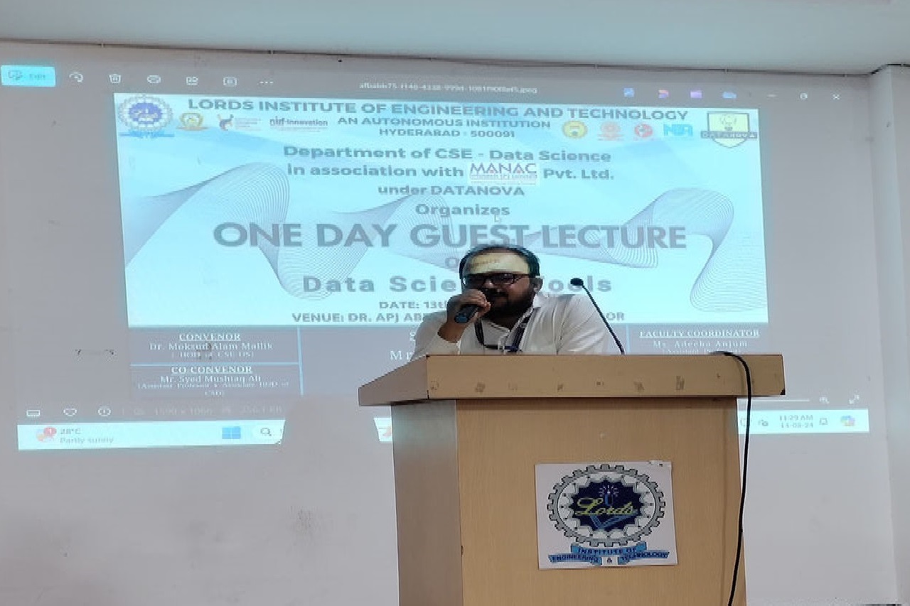 Guest Lecture On Data Science Tools Lords Institute Of Engineering