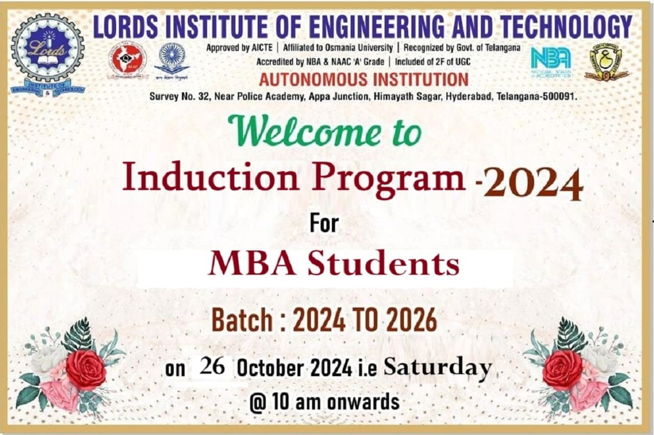 PG Induction Programme - Lords Institute of Engineering and Technology