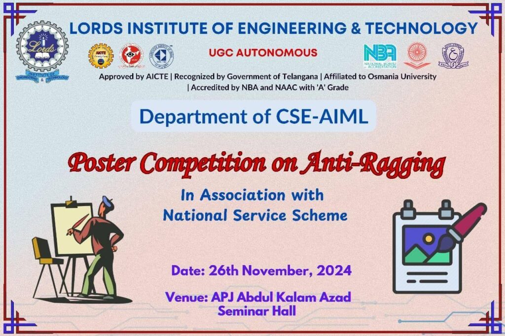 Poster Competition on Anti-Ragging - Lords Institute of Engineering and ...