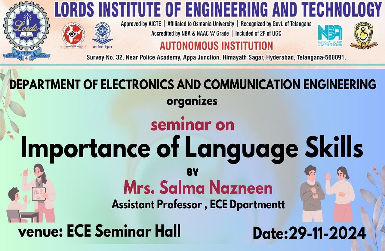 Seminar on Importance of Language Skills - Lords Institute of ...