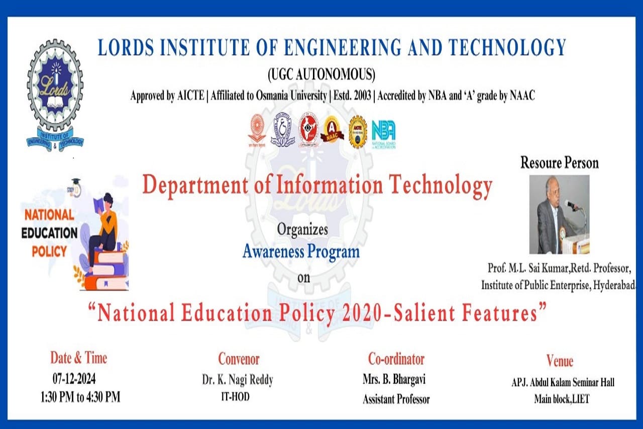 Lords Institute of Engineering and Technology – Official Website