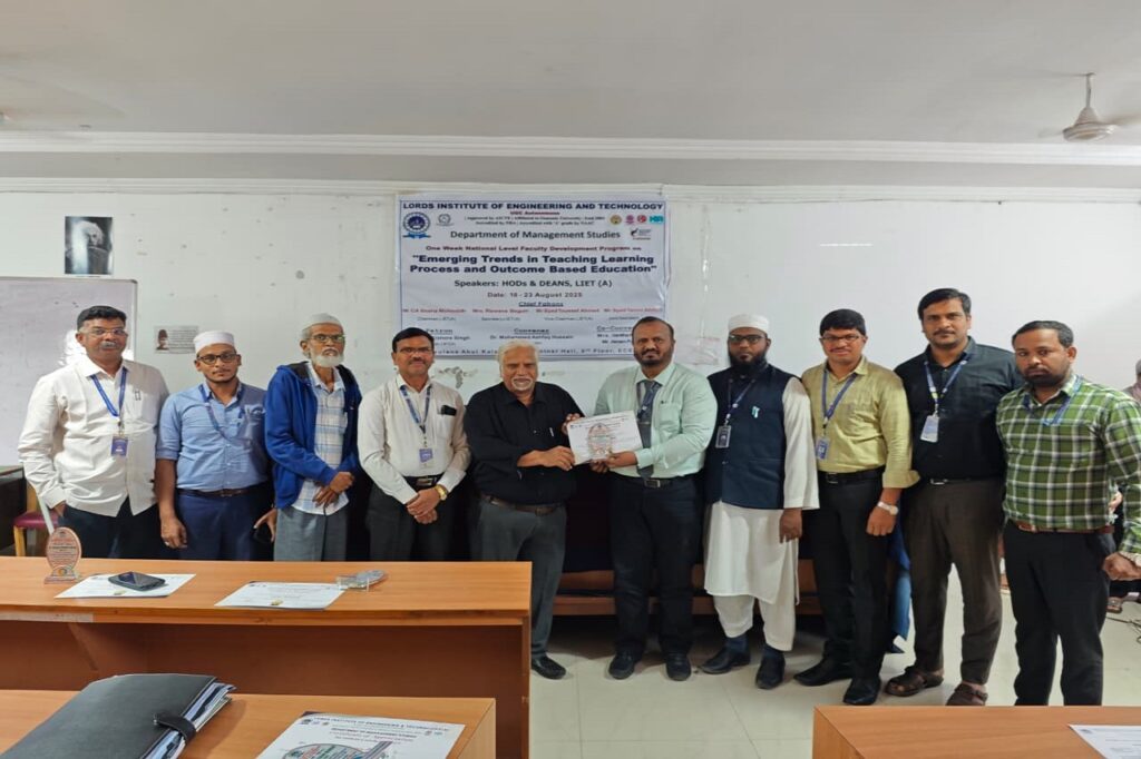 One week FDP on Emerging Trends in TLP and OBE - Lords Institute of ...