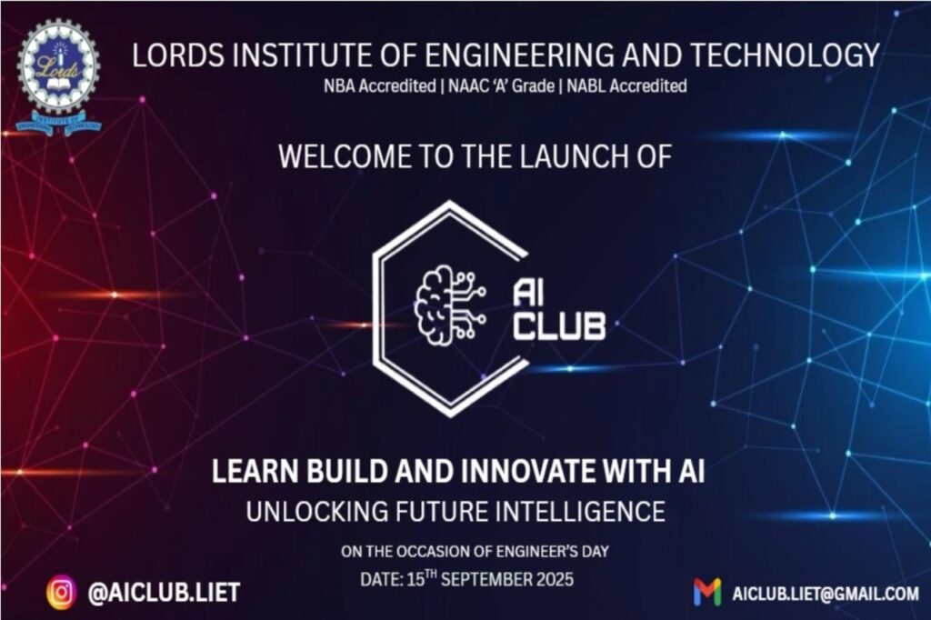 Launch of AI Club - Lords Institute of Engineering and Technology